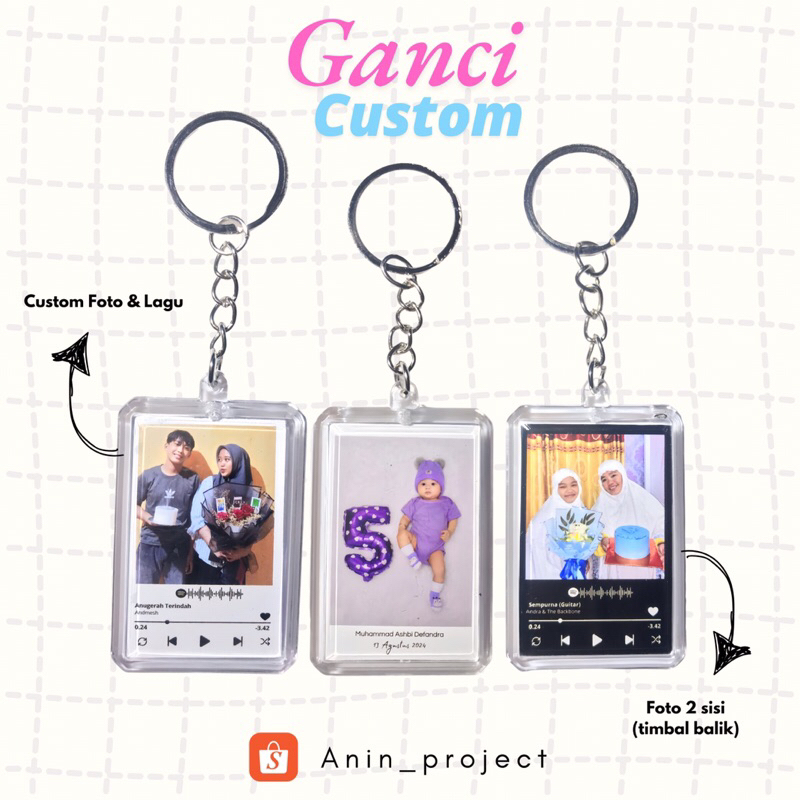 Jual Gantungan kunci akrilik Costum 2 sisi timbal balik |gantungan ...