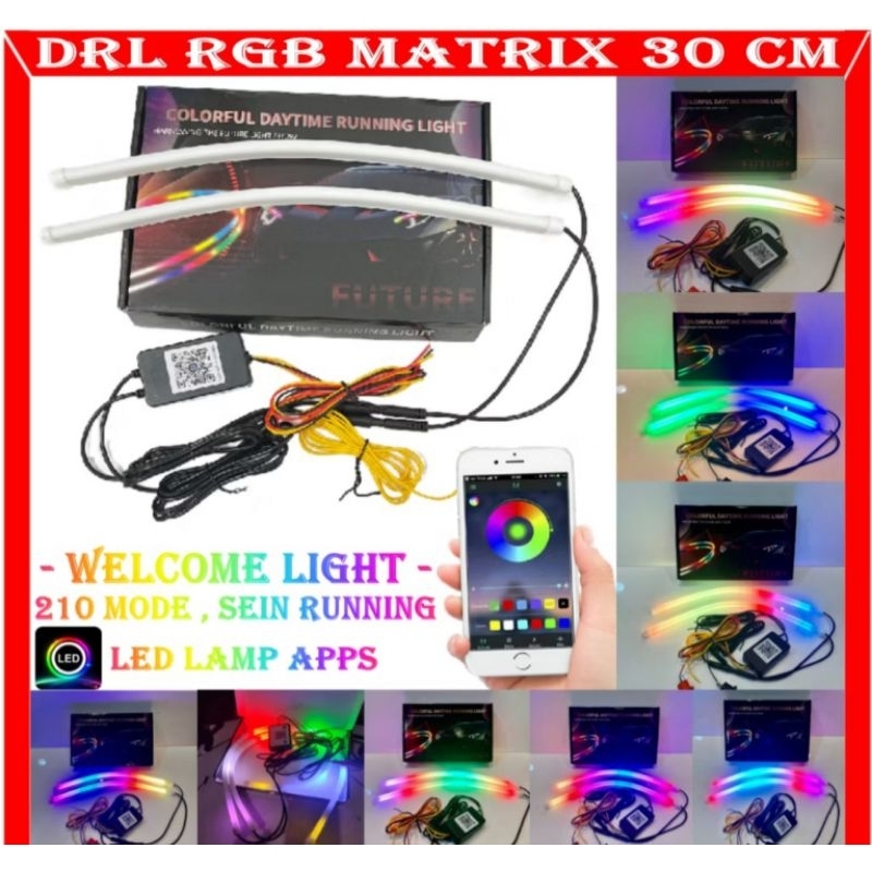 Jual Lampu alis DRL RGB MATRIX 30cm universal alis 30 cm rgb kualitas ...
