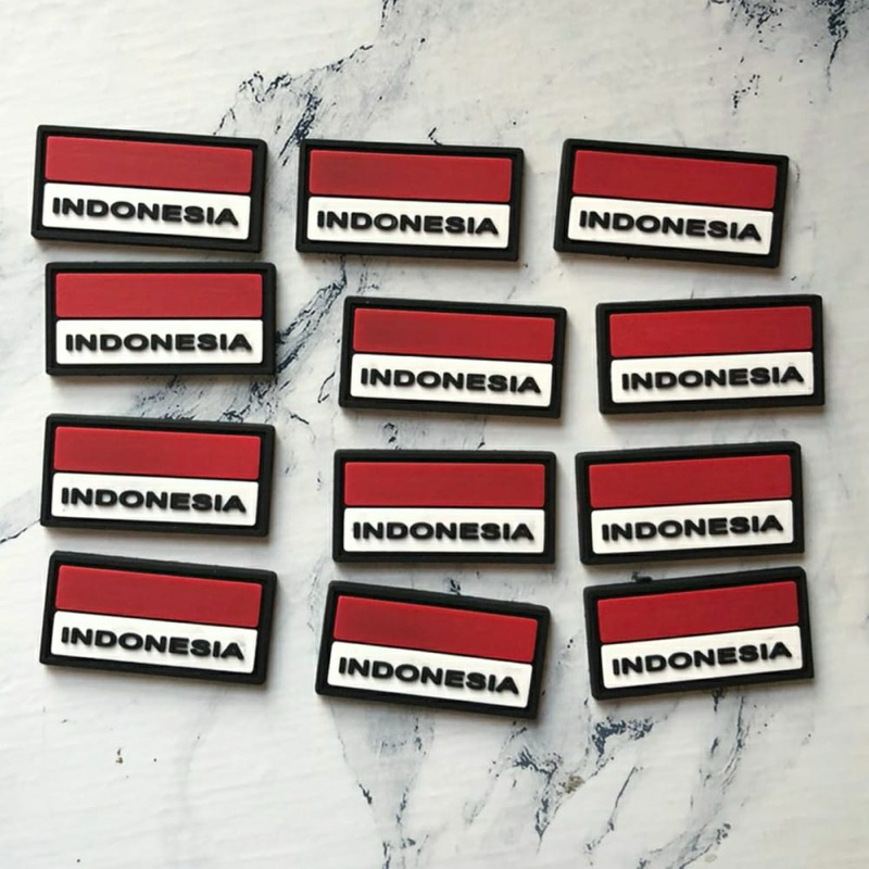 Jual [PATCH] Emblem Rubber Bendera Indonesia (1 Lusin / 12 Pcs ...