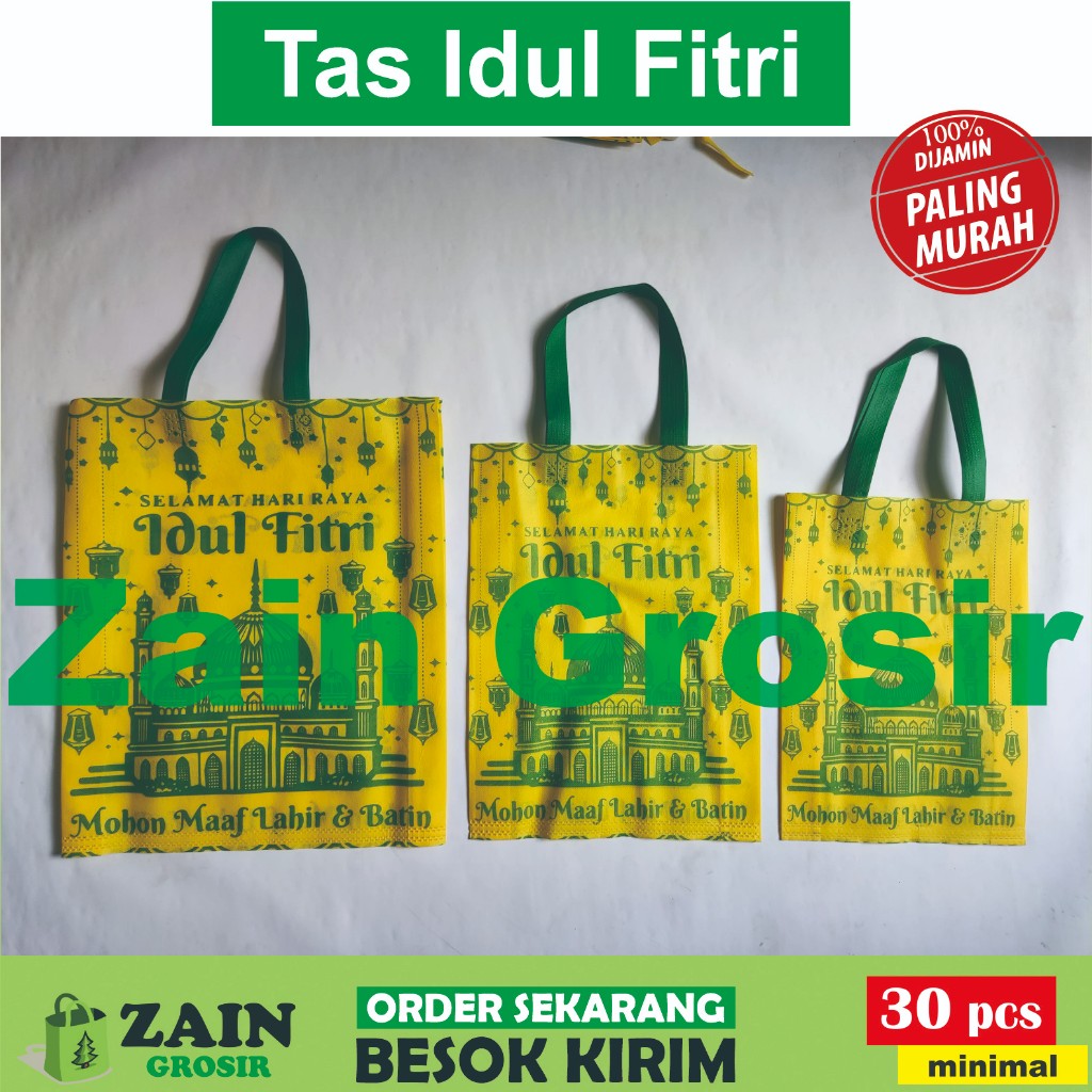 Jual Tas Idul Fitri tas kantong lebaran goodie bag kantong kain spunbond mudik parcel bingkisan ...