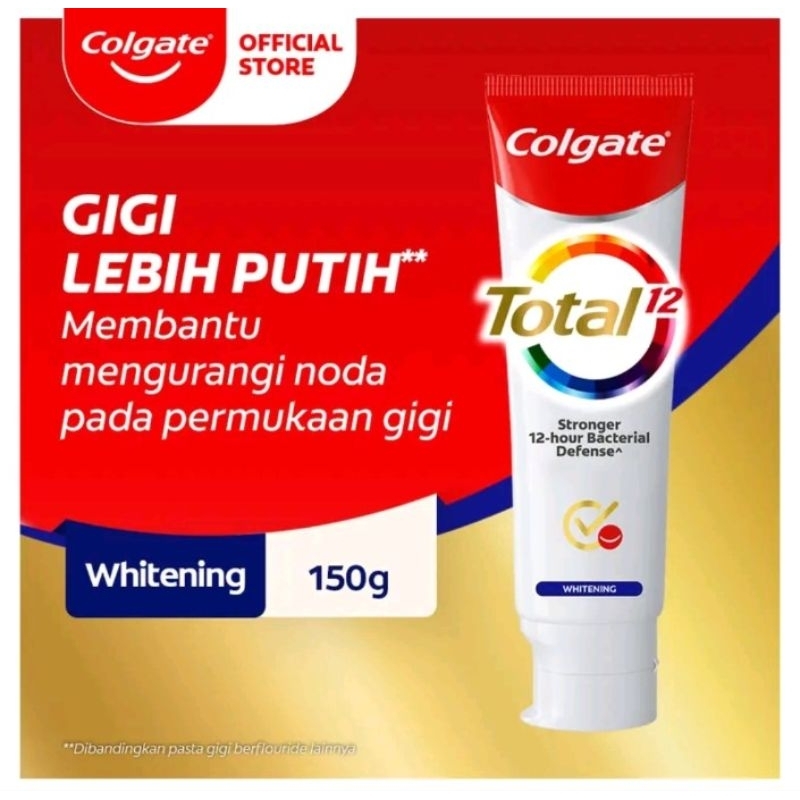 Jual Colgate Pasta Gigi Total Whitening 150gr | Shopee Indonesia