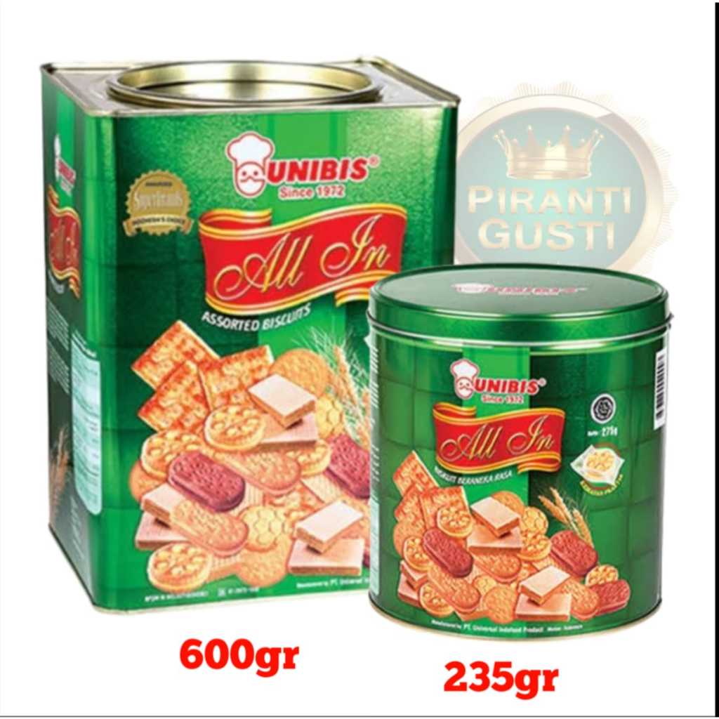 Jual Unibis biskuit all in kemasan kaleng 600gr dan 235gr | Shopee ...