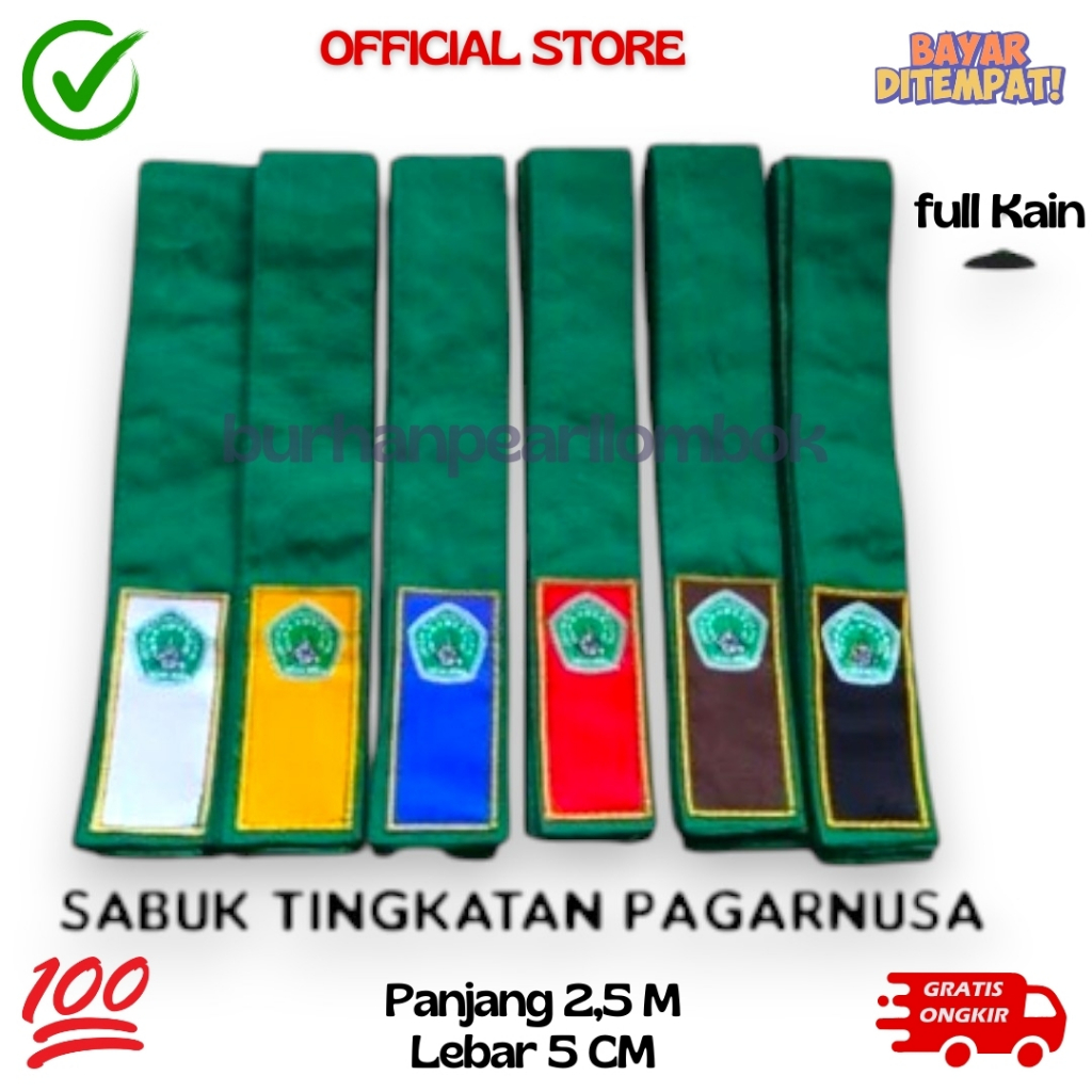 Jual Sabuk Tingkatan Siswa Pagar Nusa / Strip Kuning Coklat Putih Merah ...