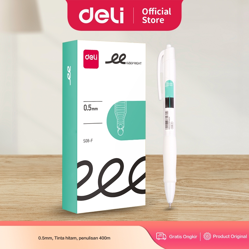 Jual Deli Pulpen Gel / Gel Pen 0.5mm Black S08-F 1 pcs | Shopee Indonesia