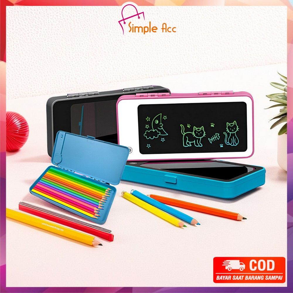 Jual DO-A115 Tempat Pensil 2IN1 LCD Pen Case Drawing Pad Edukasi Anak ...