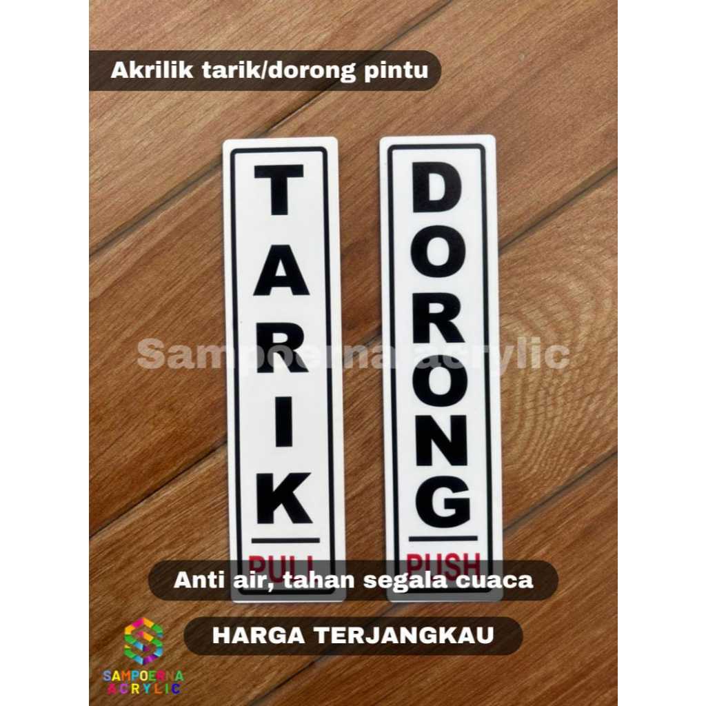 Jual Sepasang Akrilik Sign PINTU TARIK DORONG | Akrilik PUSH PULL ...