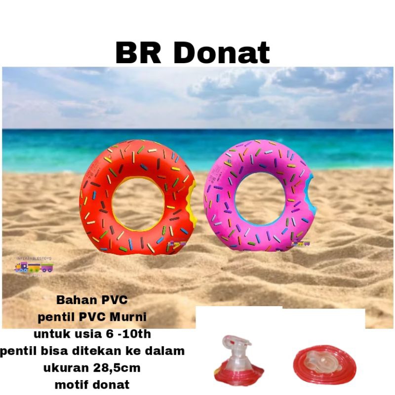 Jual Ban Renang Bulat Anak Motif Donut 61cm Aman SNI LkL | Shopee Indonesia