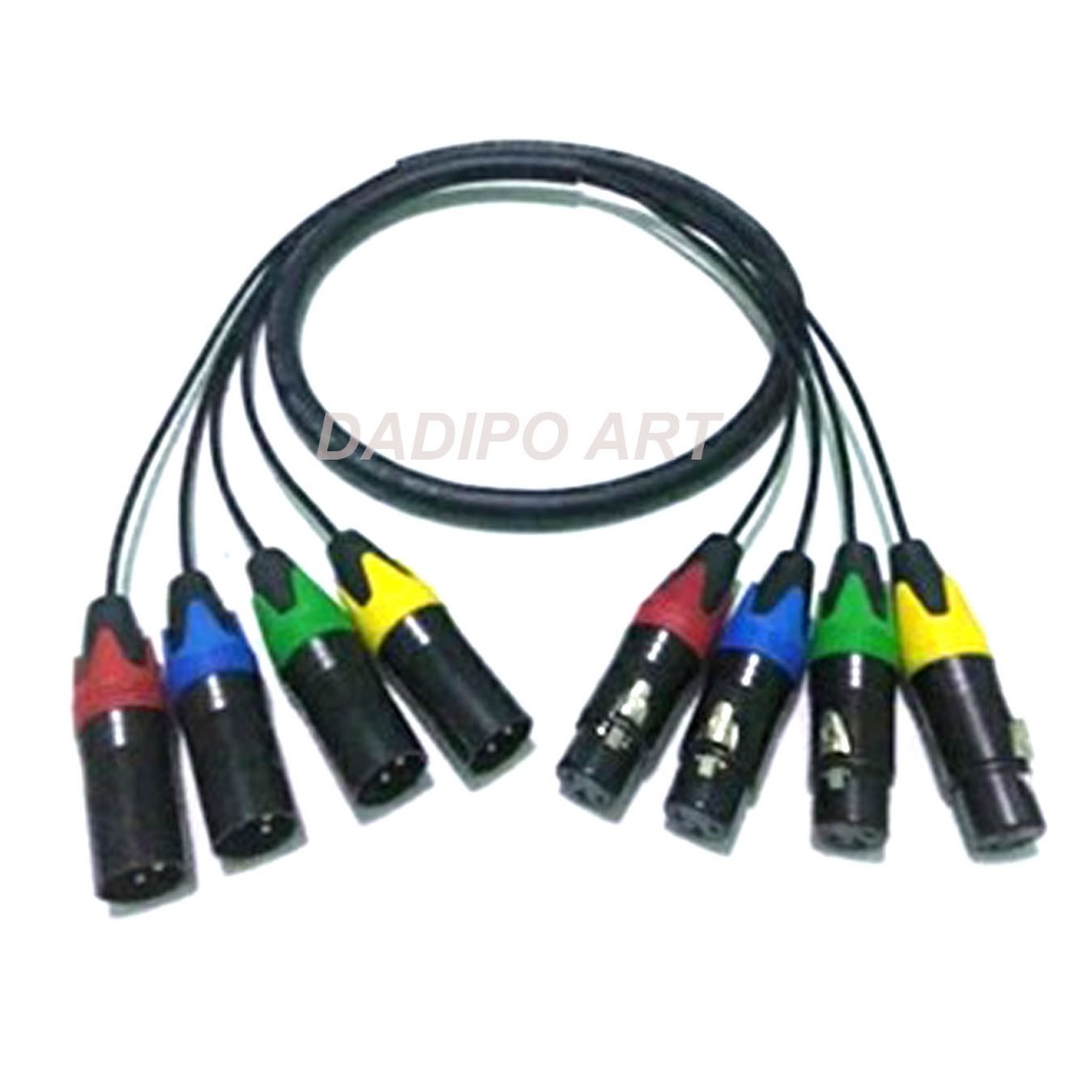 Jual Kabel Snake 4 Channel Connector Xlr Male to Female (1m/2m/3m/5m/7m ...
