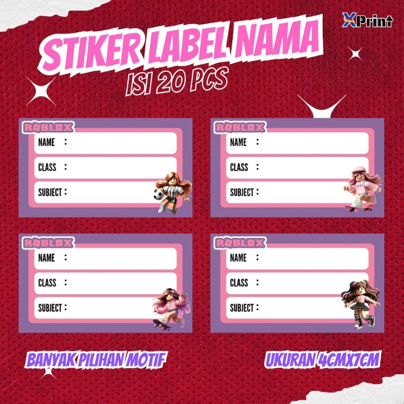 Jual Sticker label nama / sticker nama buku sekolah / sticker mapel ...