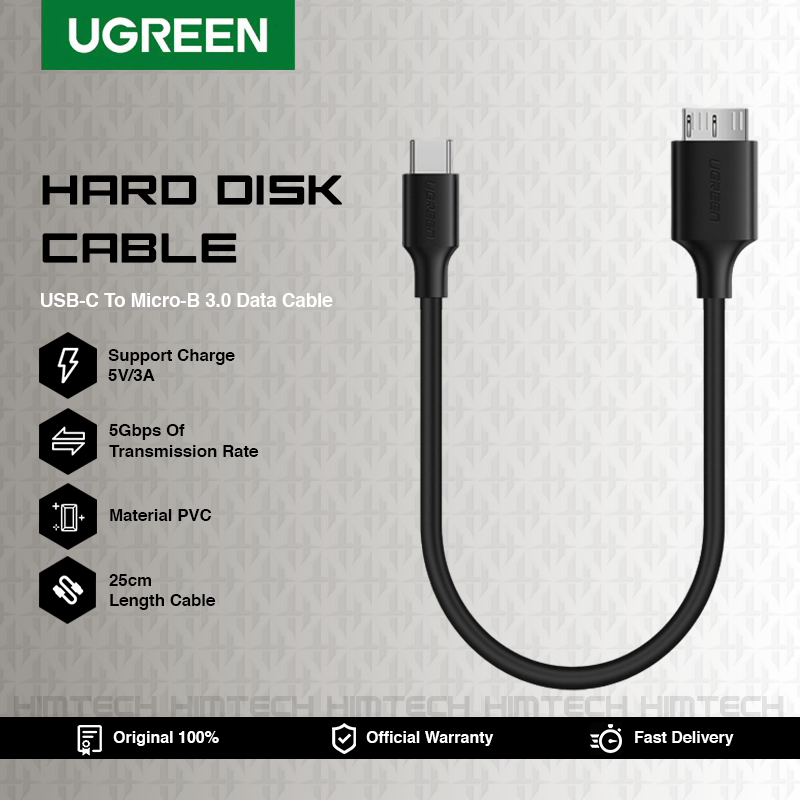 Jual HIMTECH - UGREEN 90995 Kabel Data Type-C To Micro USB 3.0 HDD Hard ...