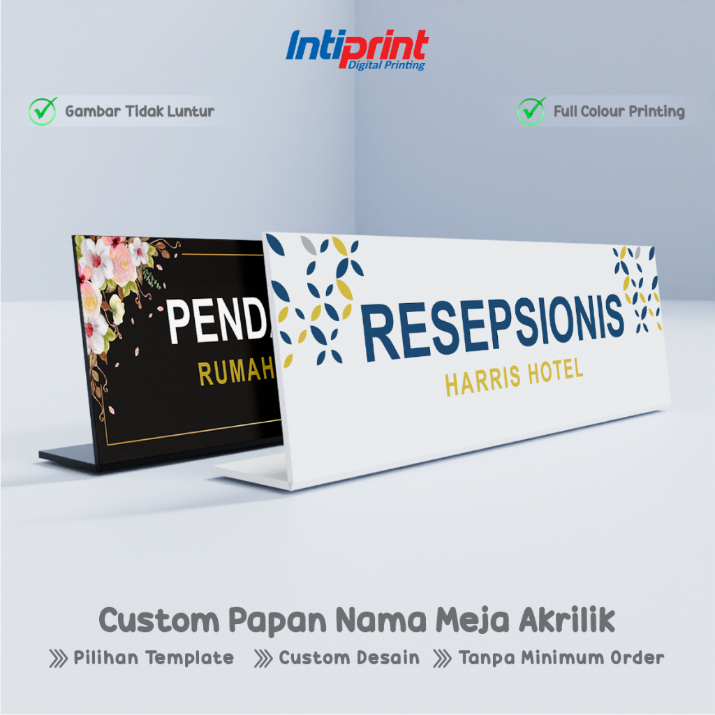 Jual Papan Nama Meja Akrilik Custom Print UV - Table Sign / Desk Name ...