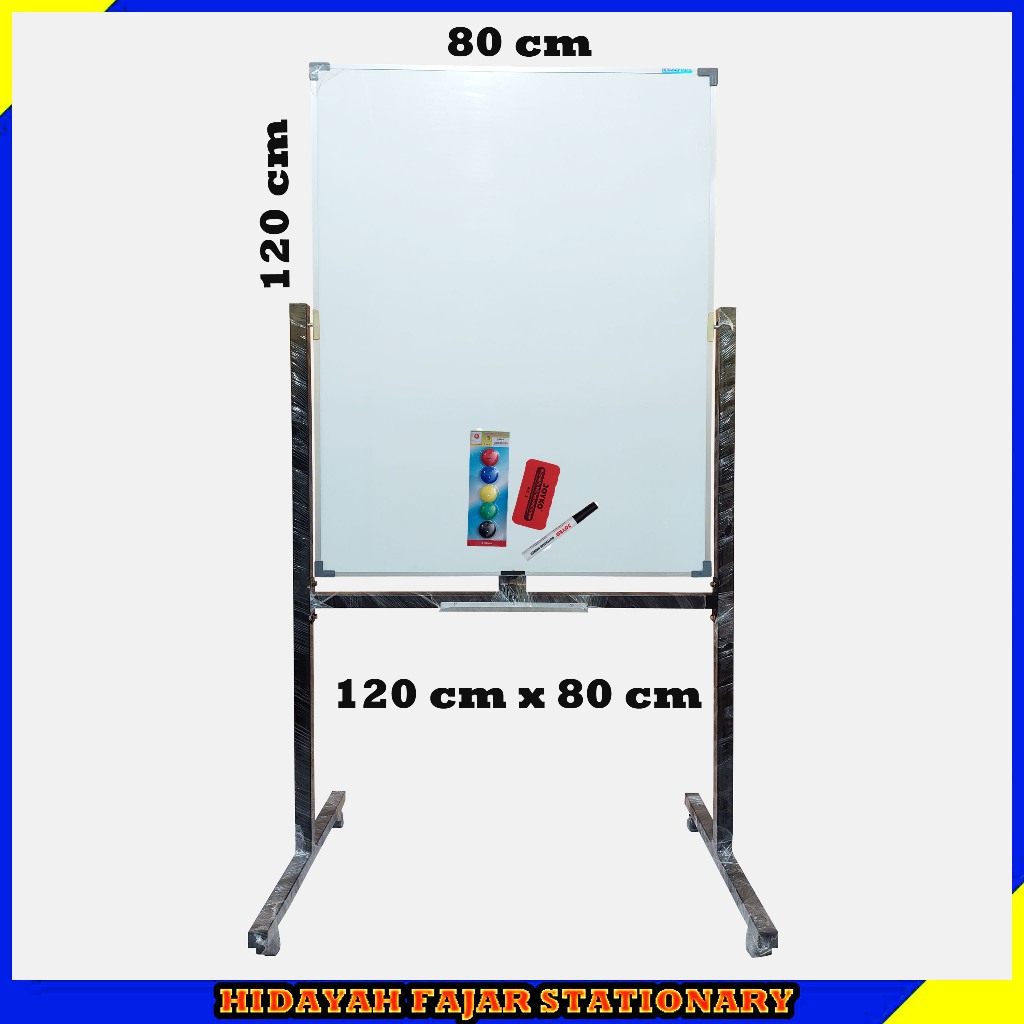 Jual Papan Tulis 120cm x 80cm / Whiteboard Standing Potrait | Shopee ...