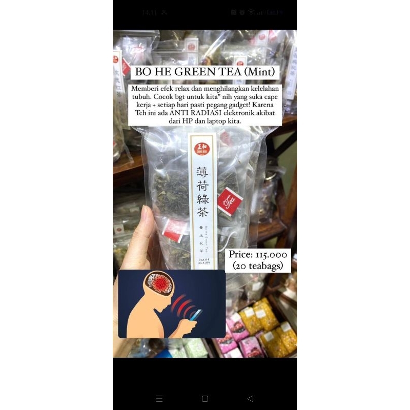 Jual Bo He Green Tea (Mint) | Shopee Indonesia