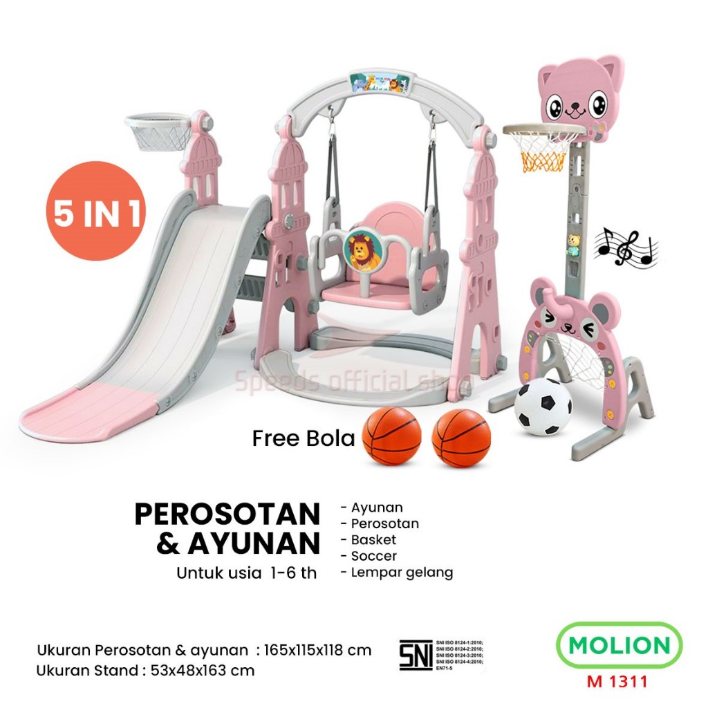 Jual MOLION SNI Mainan Anak Prosotan Seluncur Persotoan Ayunan 5in1 ...