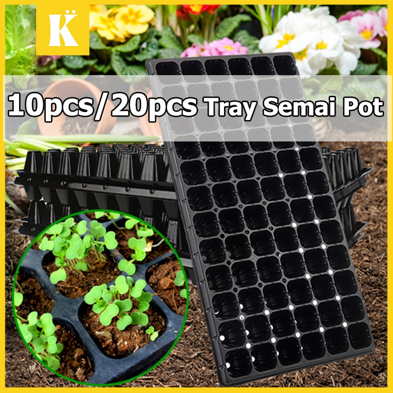 Jual 10pcs/20pcs Tray Semai Pot Tray Penyemaian Bibit Tanaman 21/32/50 ...