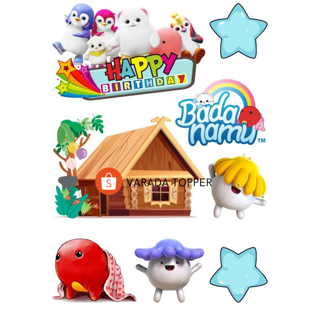 Jual BADANAMU/Topper Birthday Bada Namu Free Custom Nama/Hiasan Cake ...