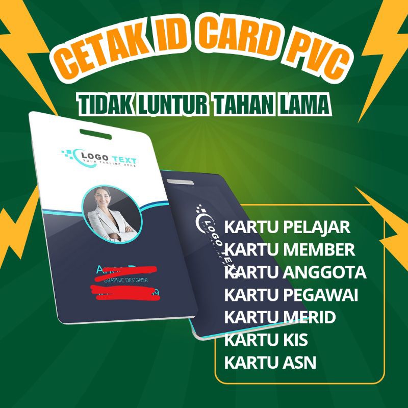 Jual CETAK KARTU ID CARD CUSTOM 1 & 2 SISI / BAHAN PVC TEBAL 0,9 mm | Shopee Indonesia