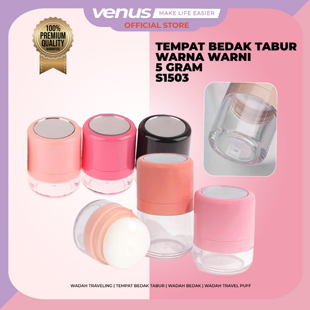 Jual Tempat Bedak Tabur Warna Warni Kaca | Tempat Loose Powder Free ...