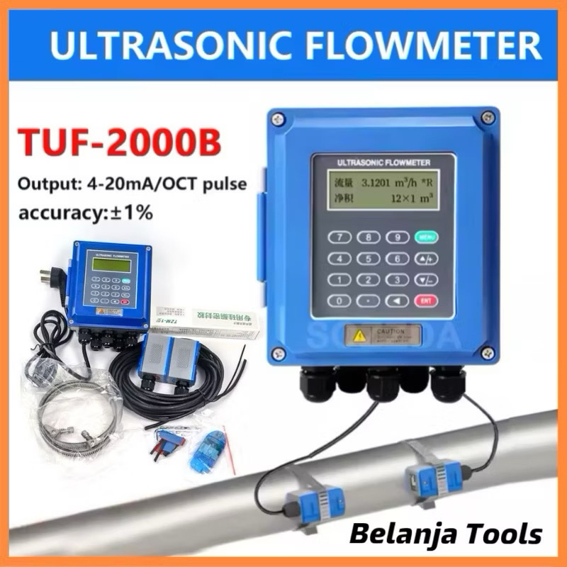 Jual Flow Meter TUF2000B 300-6000mm Transducer TL-1 Ultrasonic TUF ...