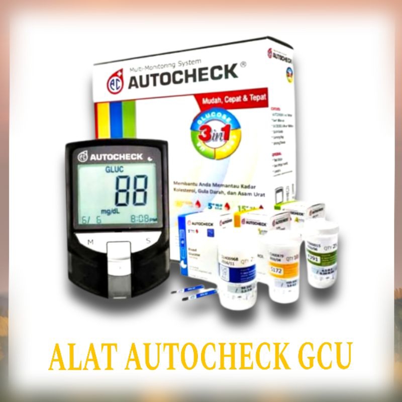 Jual Alat Cek 3in1 GCU Autocheck/Alat cek kolesterol, gula darah,dan ...