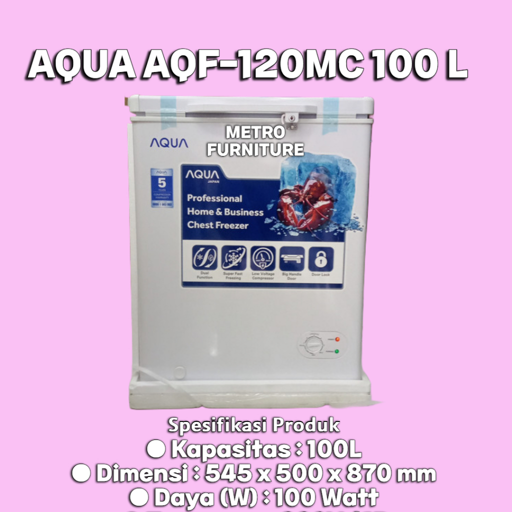 Jual CHEST FREEZER AQUA AQF-120MC 100 LITER FREEZER BOX AQUA AQF-120MC ...