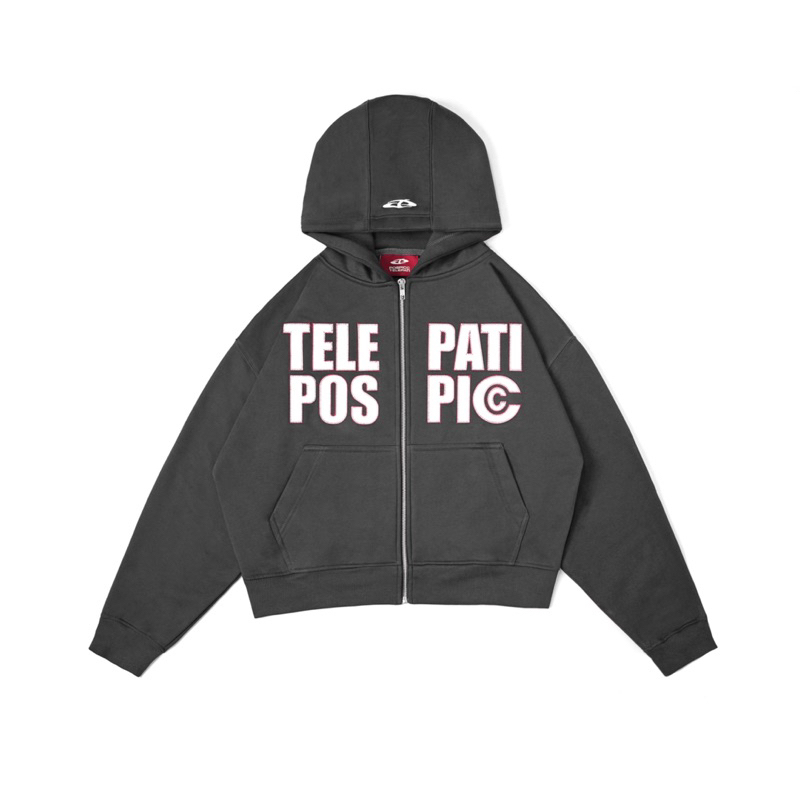 Jual TELEPATI.CHE ZIP HOODIE CONNECTION DARK GREY SPECIAL COLLABORATION ...