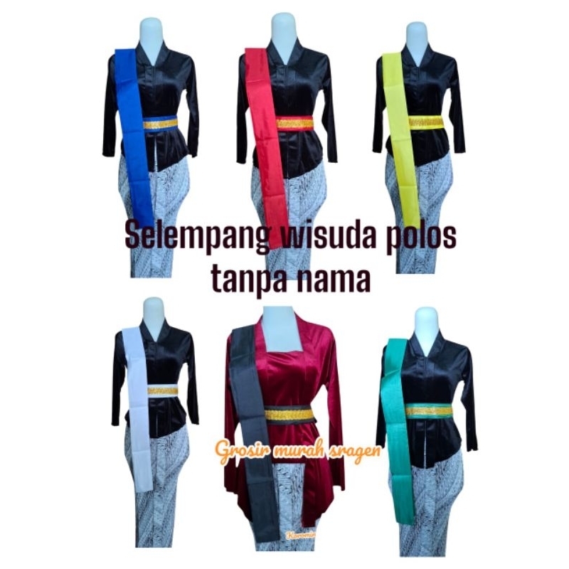 Jual selempang wisuda polos tanpa nama 155cm x 9cm selendang wisuda ...