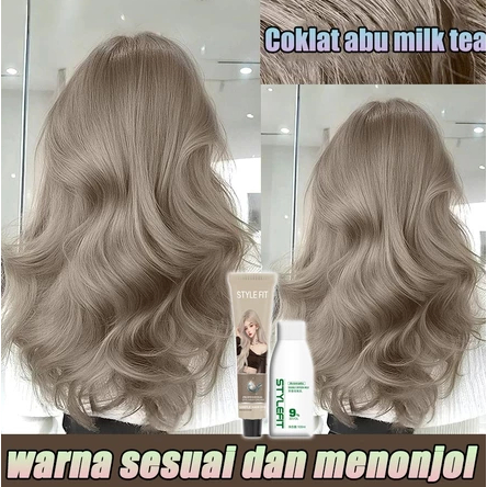 Jual Flash sale STYLE FIT cat rambut Coklat abu milk tea *200ml,Mudah ...