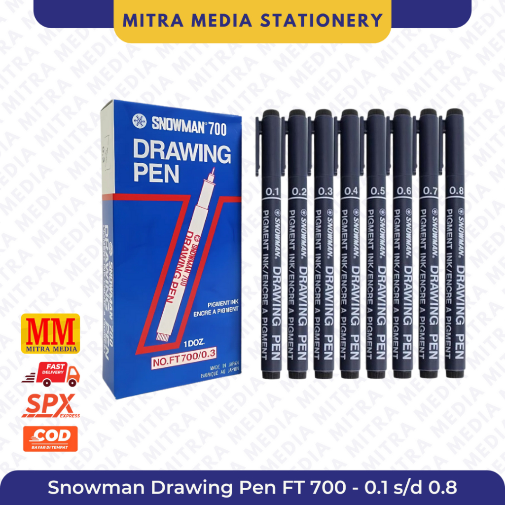 Jual Drawing Pen Snowman FT -700 / Pena Gambar/ Pulpen Snowman | Shopee ...
