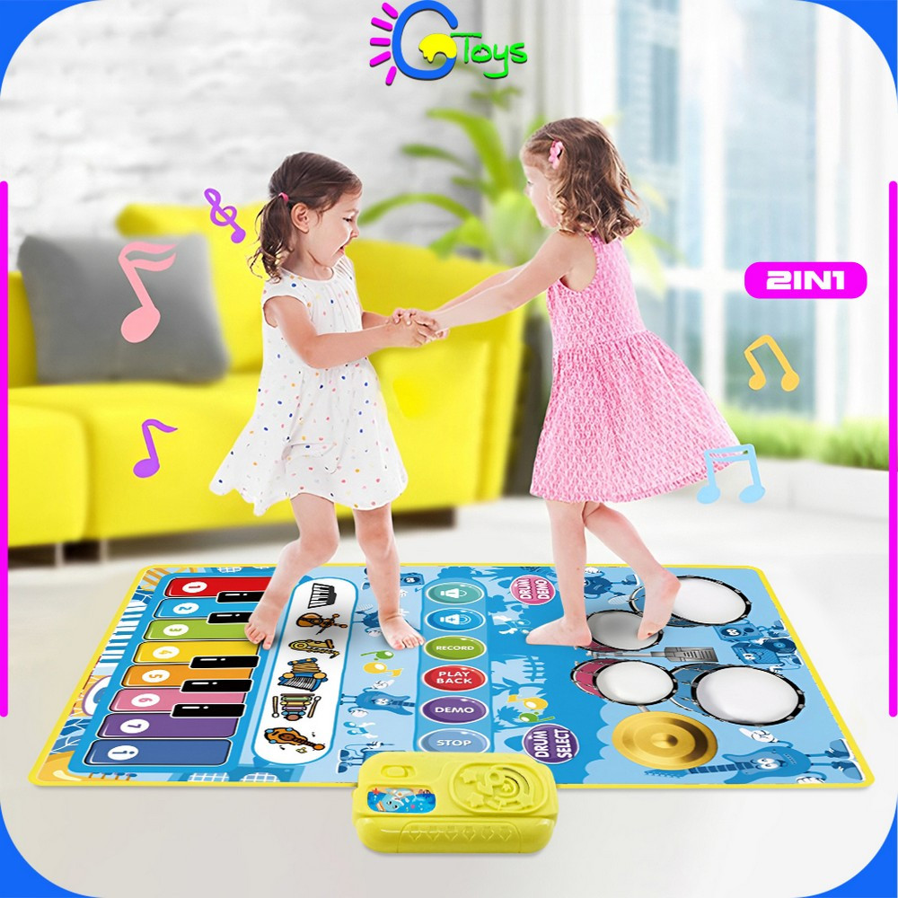 Jual CR-M378 Mainan Edukasi Anak Playmat 2IN1 Music Mat Piano Drum ...