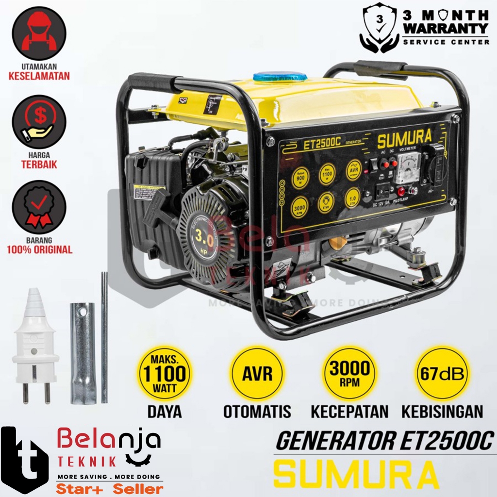 Jual Sumura Genset Bensin ET 2500 C 1100 Watt Generator Set ET2500 C | Shopee Indonesia