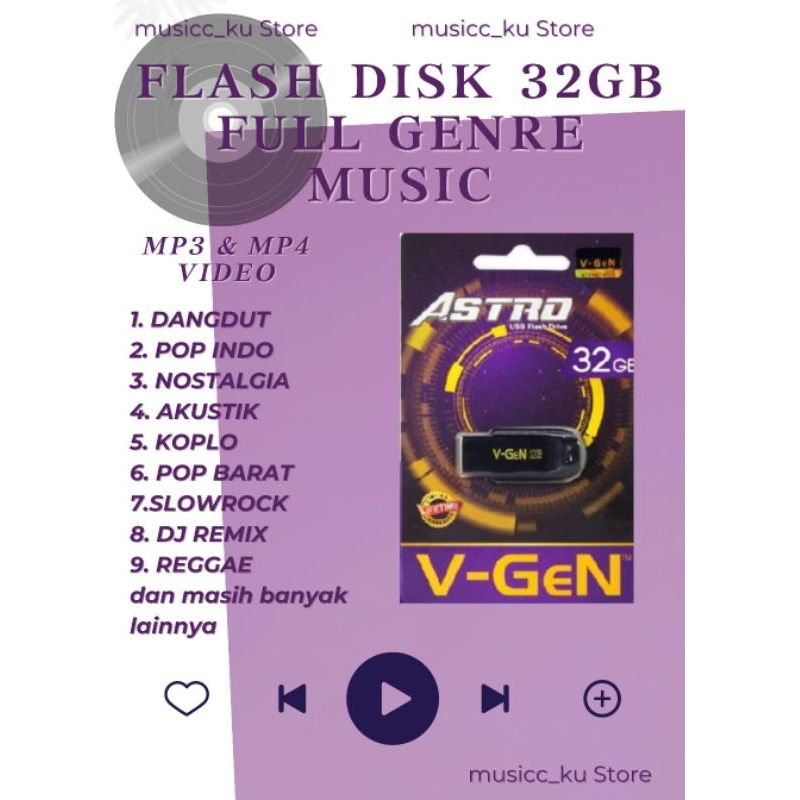 Jual FLASHDISK MUSIK 32 GB ORIGINAL V-Gen (Bisa dipakai di Mobil, Tv ...