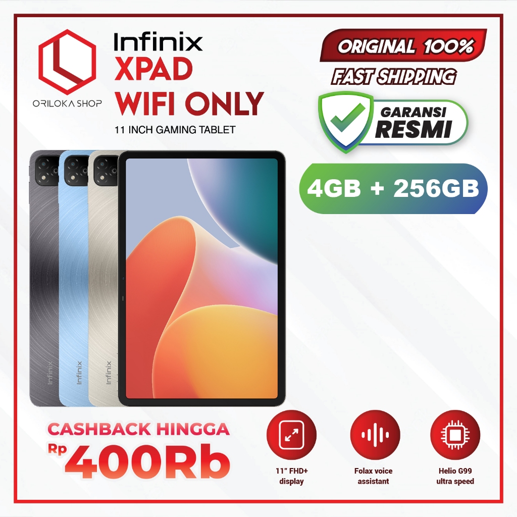 Jual Infinix XPad 4/256GB WIFI ONLY | Tab Tablet 11" 90Hz FHD+ ...