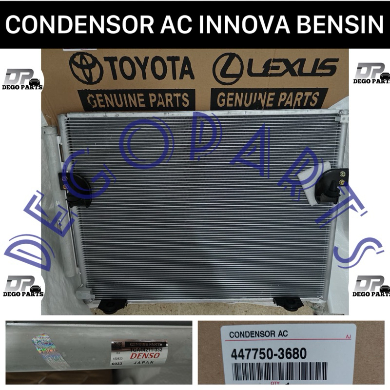 Jual CONDENSOR AC TOYOTA INNOVA BENSIN MANUAL MATIC ASLI ORIGINAL DENSO ...