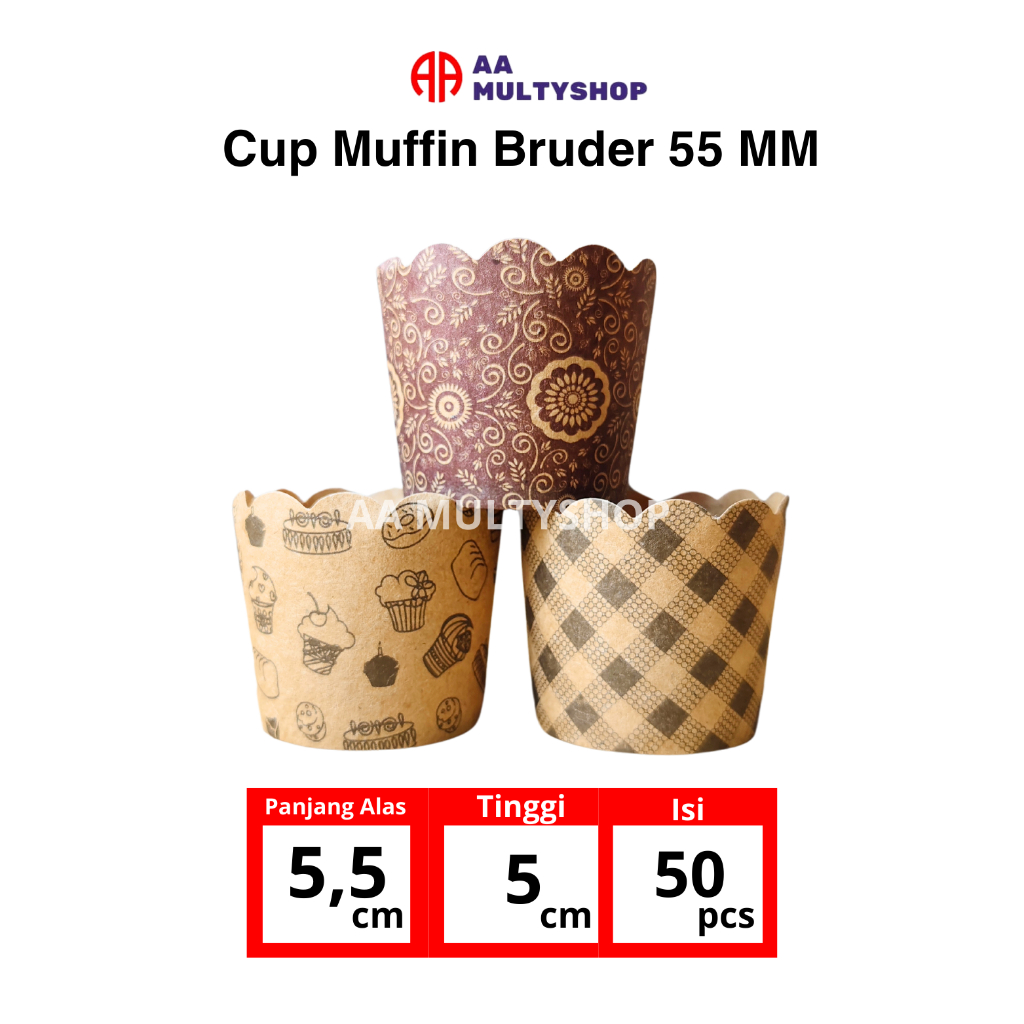 Jual Bruder Cup Muffin 55 mm Isi 50 pcs | Shopee Indonesia