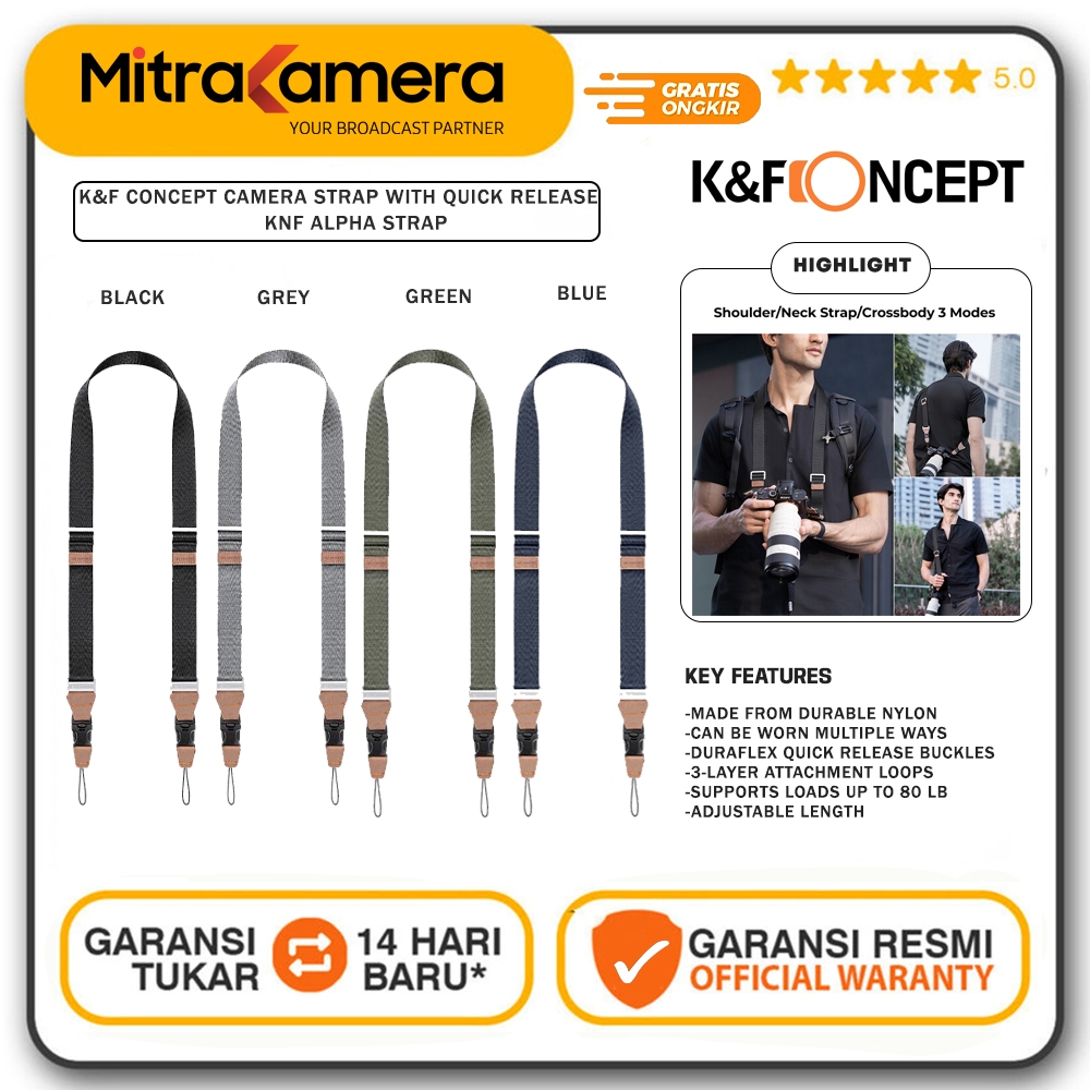 Jual K&F Concept Camera Strap with Quick Release KNF Alpha Strap ...