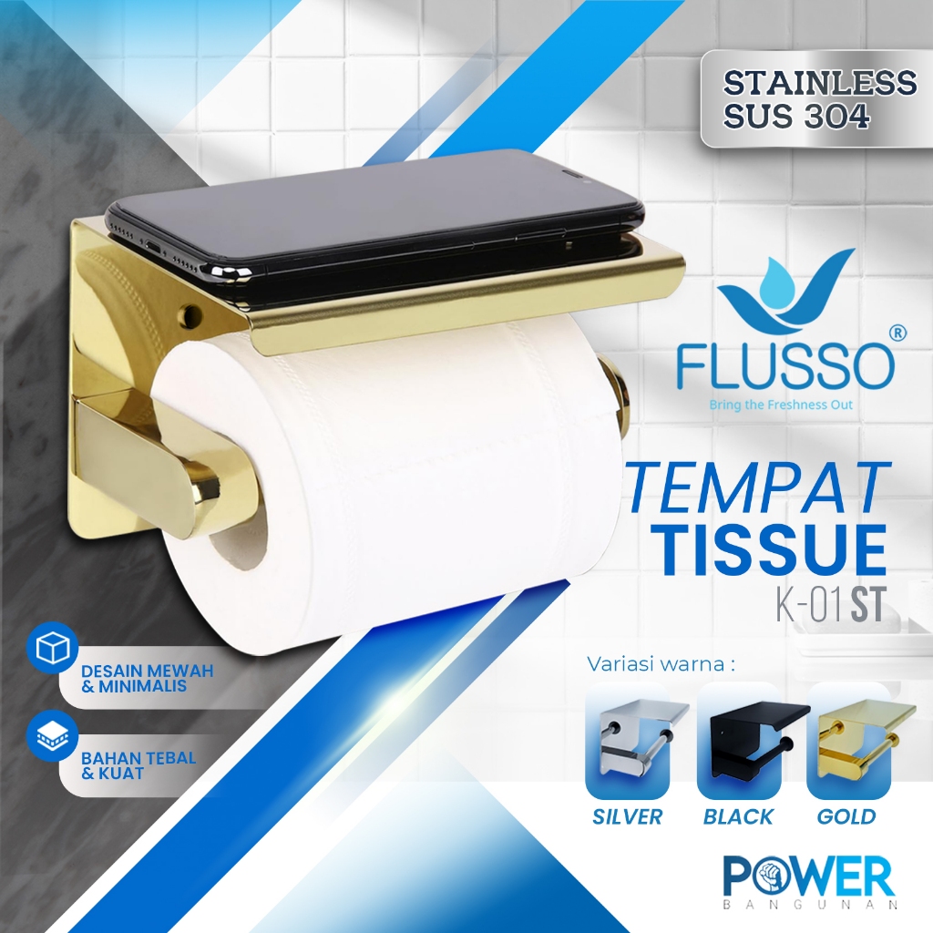 Jual FLUSSO Tempat Tissue Roll Toilet Kamar Mandi Minimalis Terbaru ...