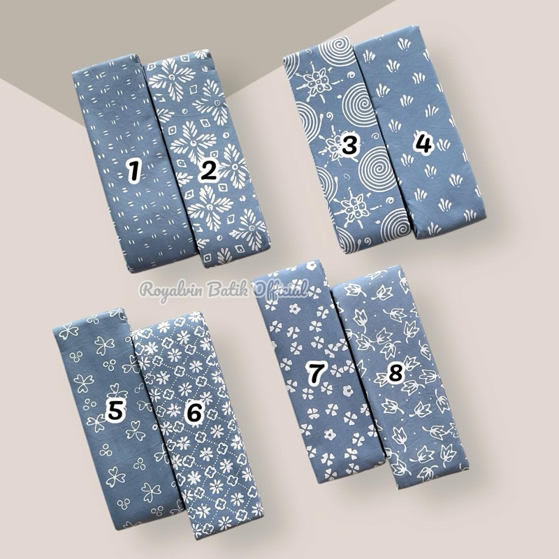 Jual Batik cap 1 warna / Series Denim / Batik katun warna abu jeans ...