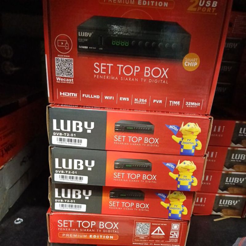 Jual Set Top Box Luby DVB T2-01 Isi 24 Pcs / Luby Receiver TV STB Digital DVB T2-01 Full HD SNI ...