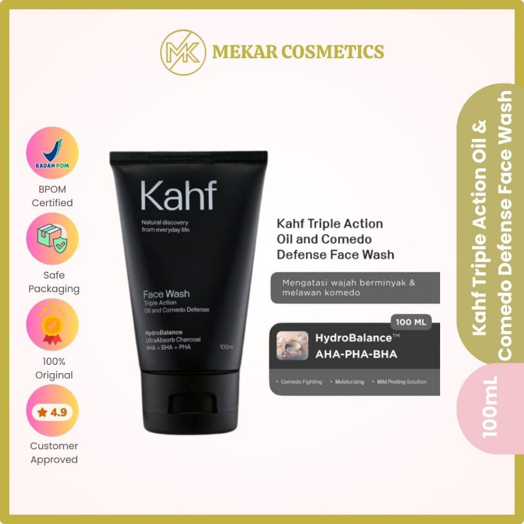 Jual Kahf Triple Action Oil & Comedo Defense Face Wash 100 ml - Sabun ...