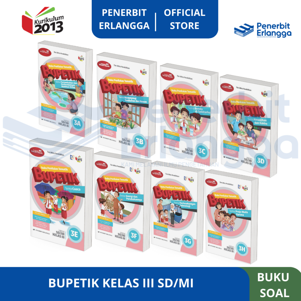 Jual [Erlangga Official] Bupetik Sd/Mi Kelas 3a 3b 3c 3d 3e 3f 3g 3h - Kurikulum 2013 Revisi ...