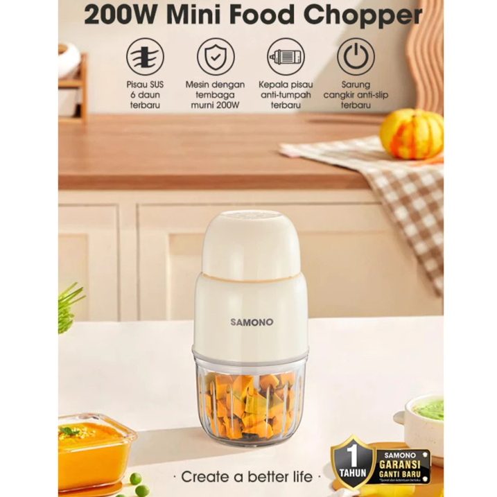 Jual Samono Food Processor 300 Ml Food Chopper Beruang Penghalus Bumbu ...