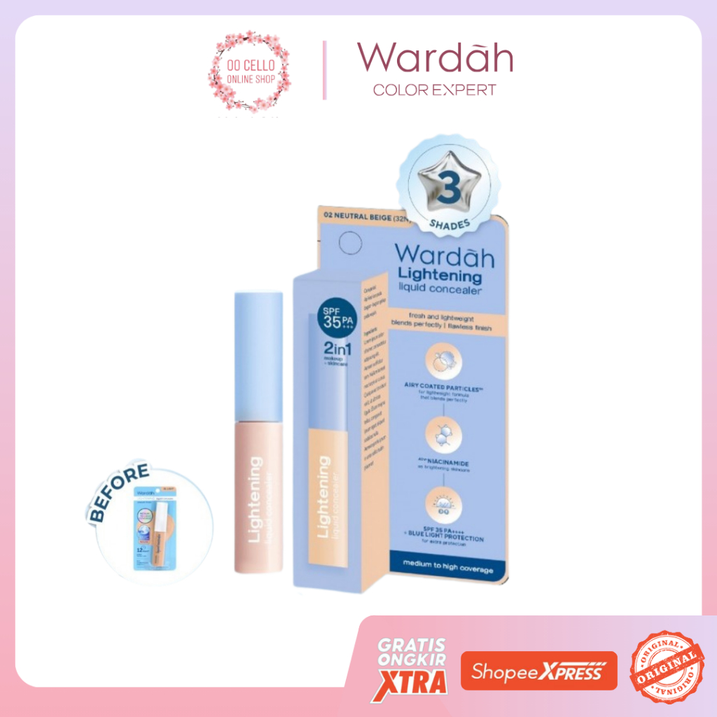 Jual Wardah Lightening Liquid Concealer 6g - Medium to High Coverage dalam Formula Extra Ringan ...