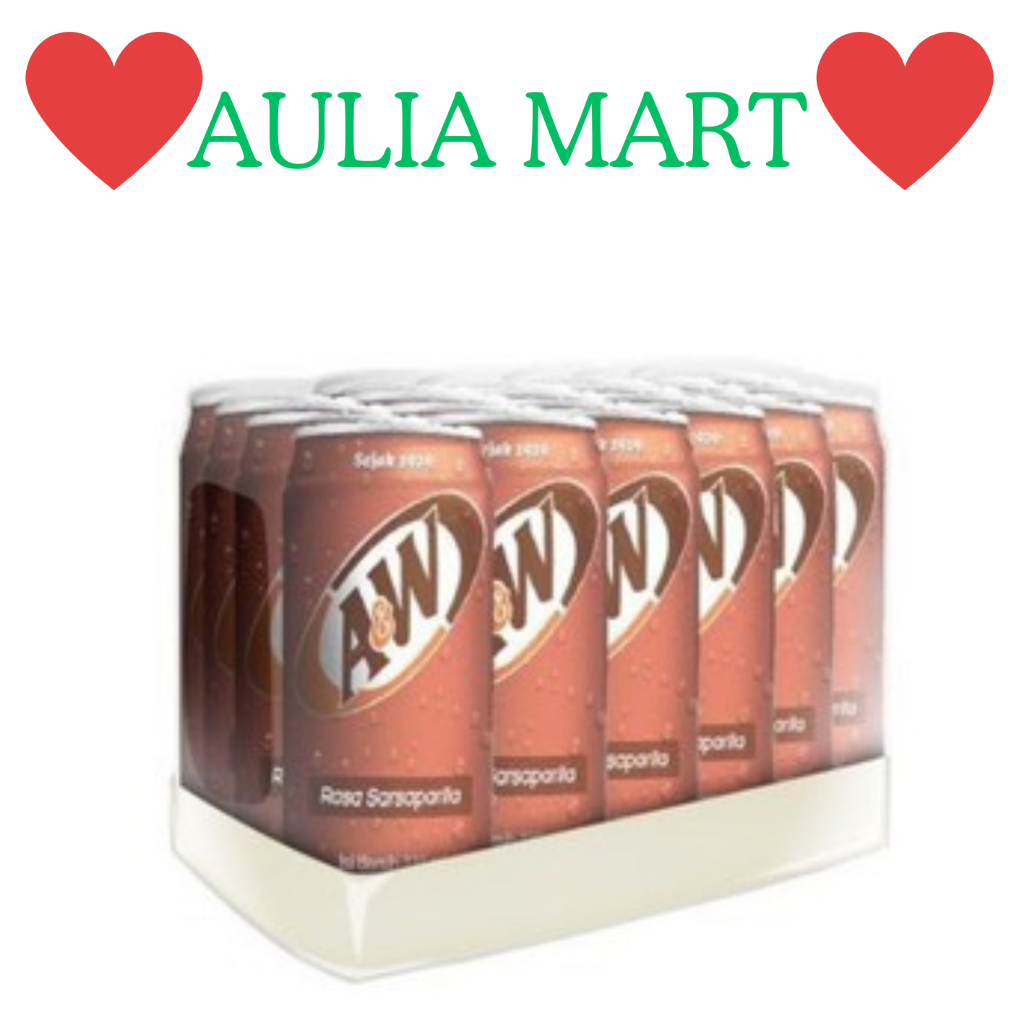 Jual A & W Sarsaparilla Sleek 250 ml x 24 (1 Case) - AW Root Beer ...