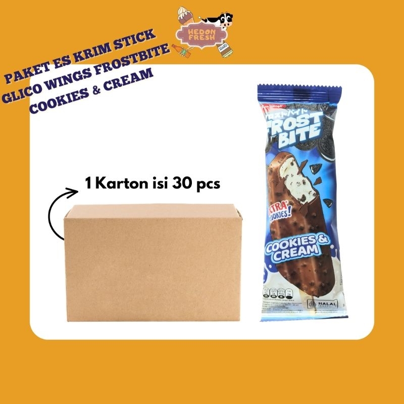 Jual Paket Es Krim Stik Glico Wings Frostbite Cookies & Cream 60ML ...