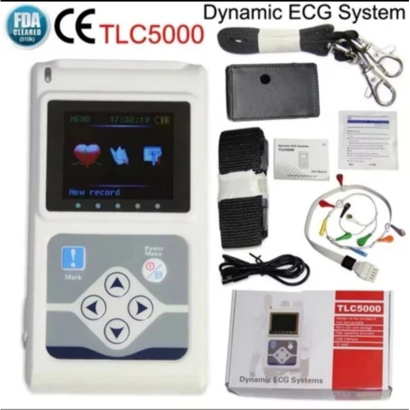 Jual CONTEC TLC5000 12 Channel ECG/EKG Holter System Recorder Monitor ...