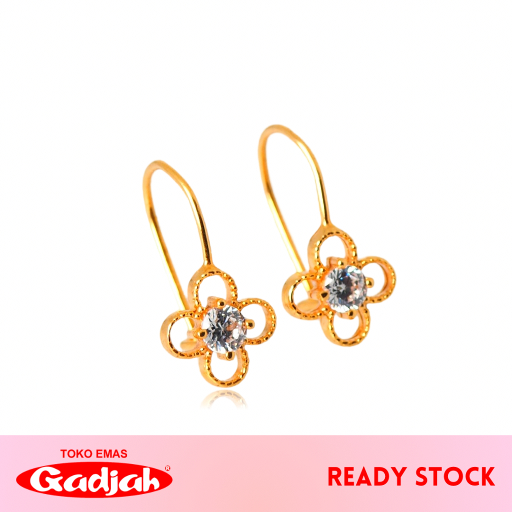 Jual Anting Emas Kawatan Kerangka Clover Solitaire - Toko Emas Gadjah ...