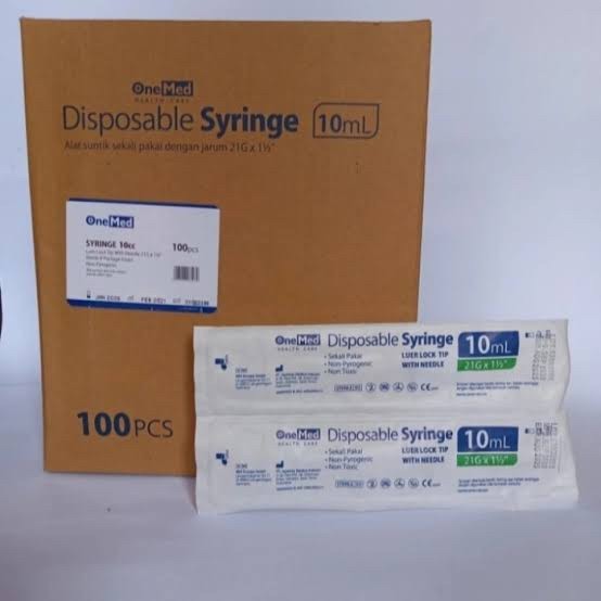 Jual Syringe Onemed 10cc Jarum Suntik 10cc Spuit 10cc Onemed - SPUIT ...