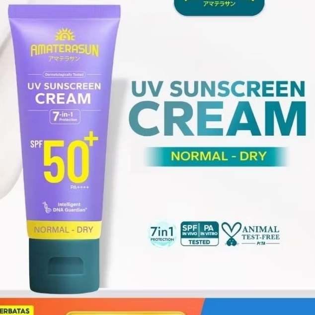 Jual AMATERASUN UV Sunscreen Cream SPF 50+ PA++++ 50gr Dry Skin (Kandungan SPF Real) | Shopee ...