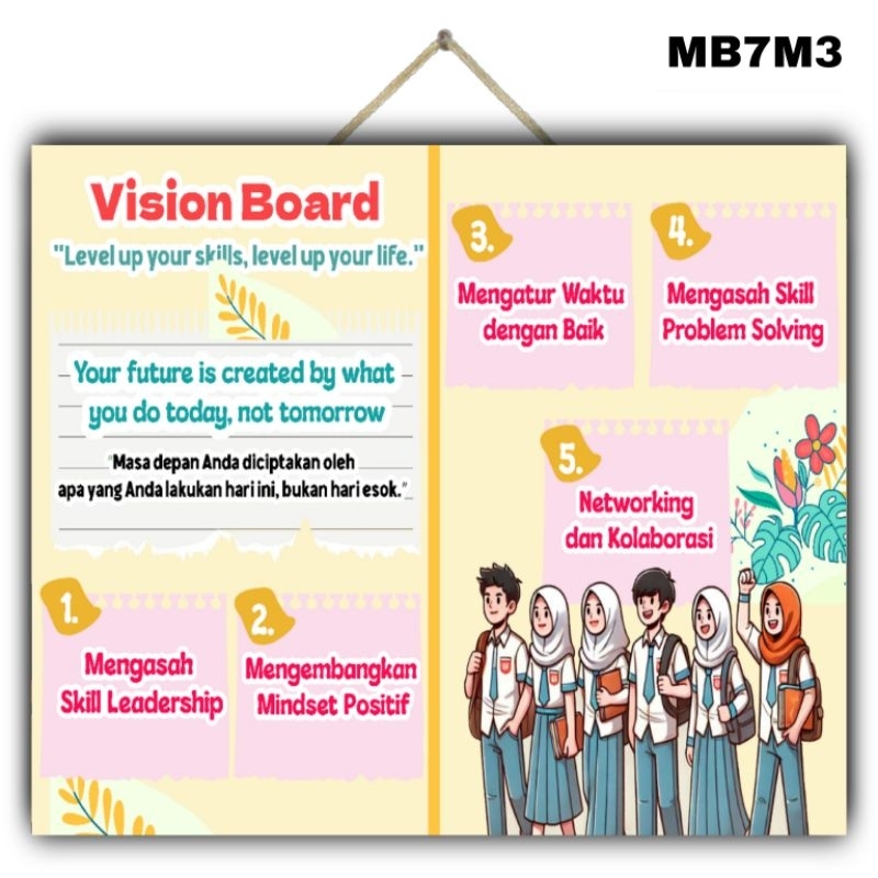 Jual Hiasan Dinding JUMBO 40x30 cm VISION BOARD Gantungan dinding papan Visi siswa pajangan ...